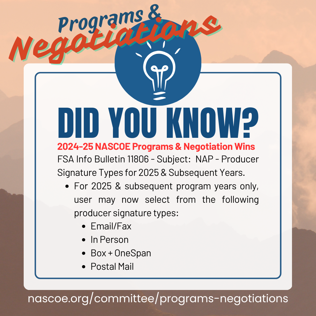 Info Bulletin 11806 NAP Producer Signature Types – MWA – NASCOE